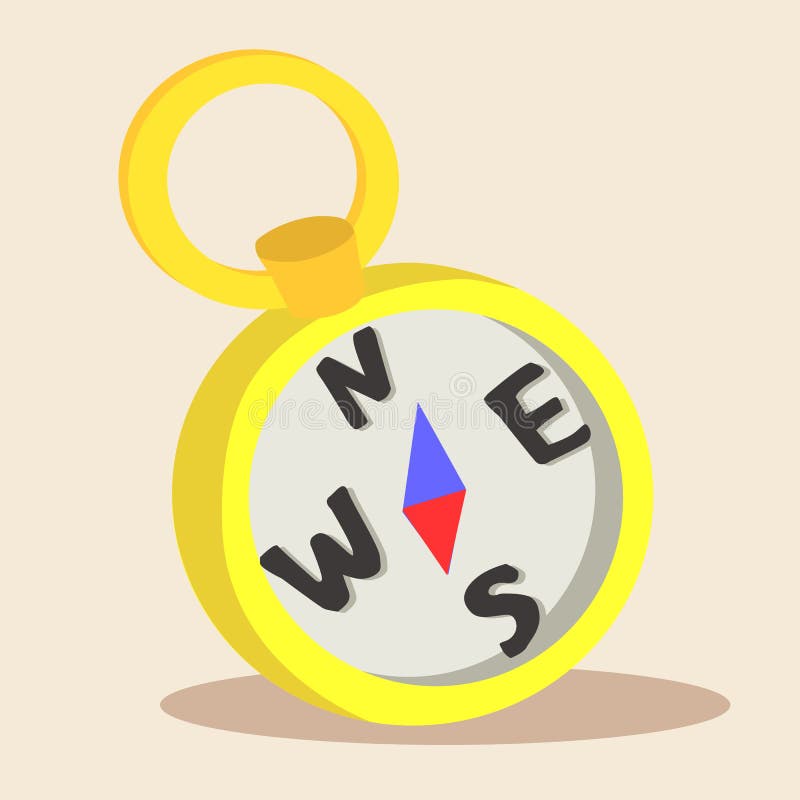 Yellow compass stock vector. Illustration of graphic, chart - 1219538