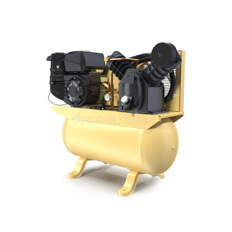 Yellow Compressor on a White Background. Stock Illustration ...