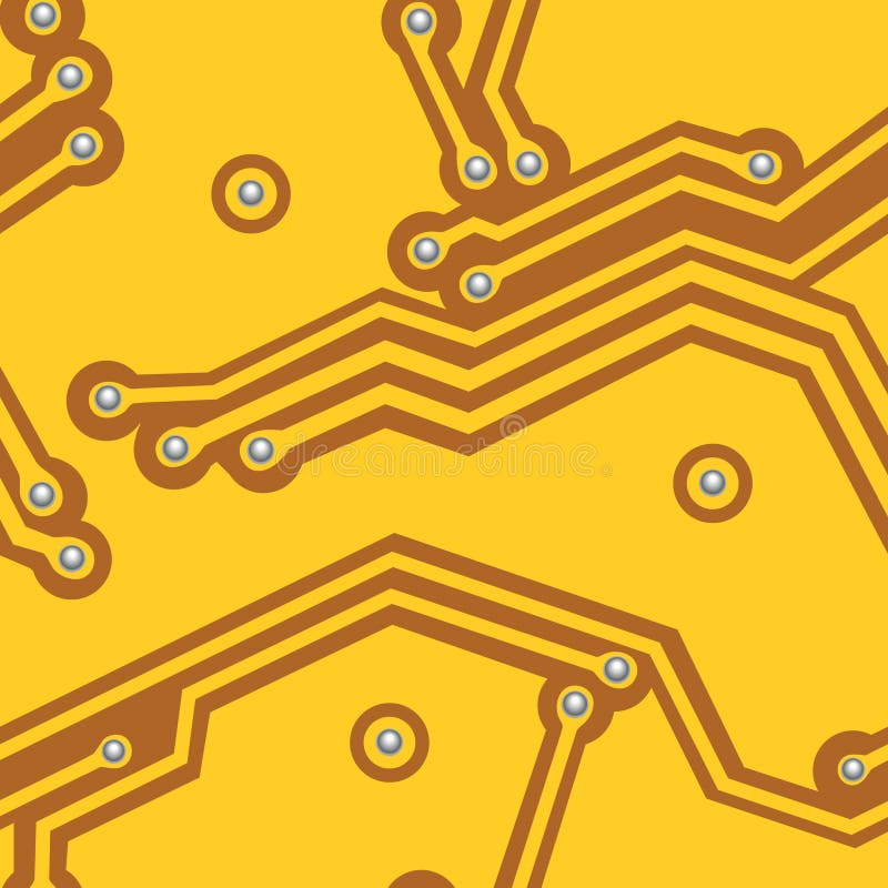 Computer Board with Chips and USB Output Stock Illustration ...