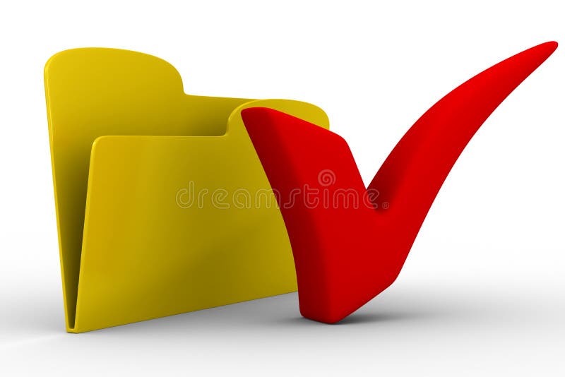 Yellow Computer Folder with Key Stock Illustration - Illustration of ...