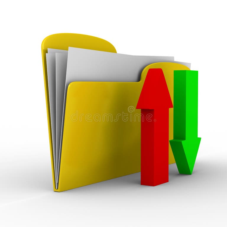Yellow Computer Folder on White Background Stock Illustration ...