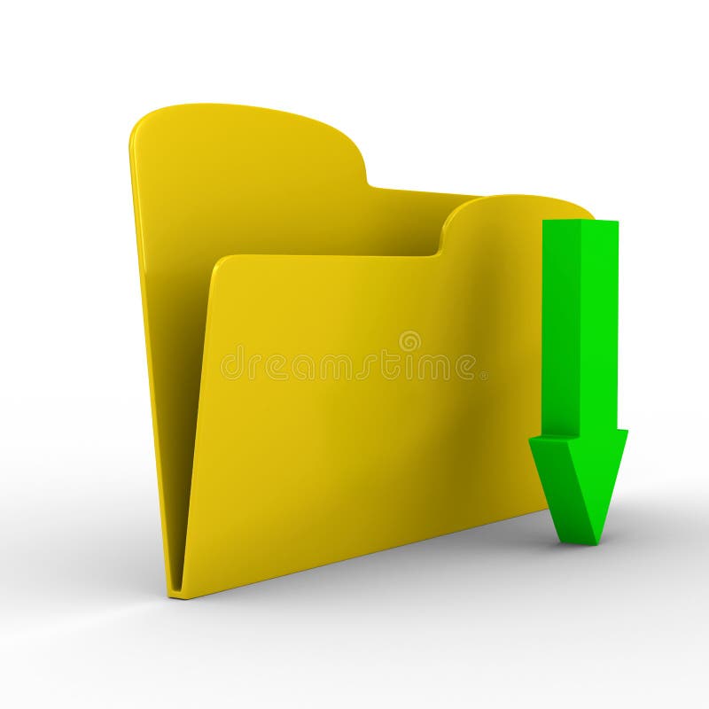 Yellow Computer Folder on White Background Stock Illustration ...