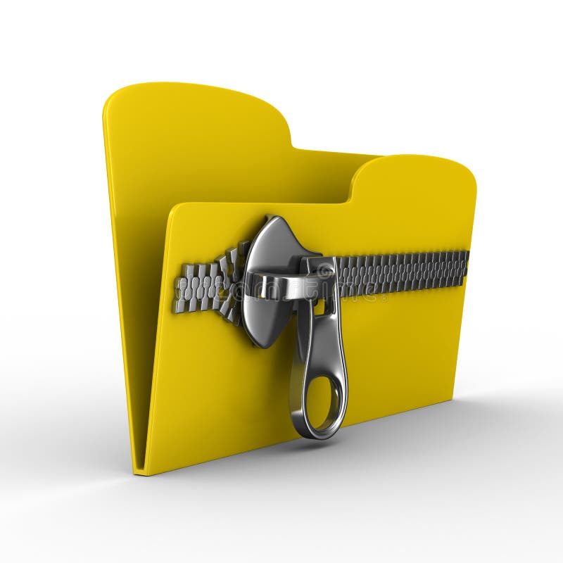 Folder icon with zip stock illustration. Illustration of document ...