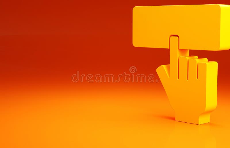 Yellow Computer Keyboard Icon Isolated on Orange Background. PC ...