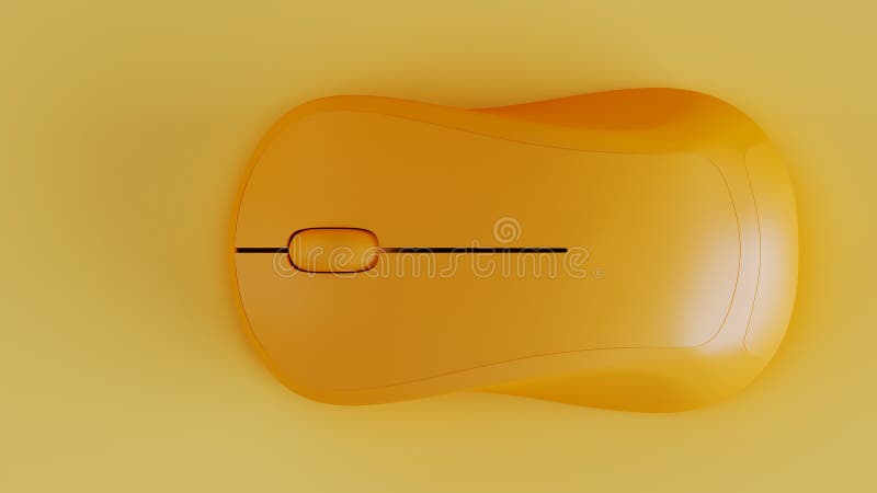 A Yellow Computer Mouse Isolated on Colored Background, Top View, Stock ...