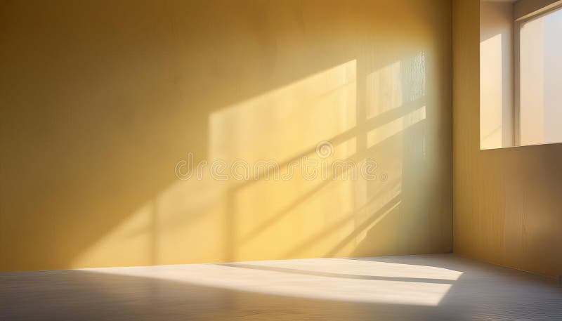 Yellow Concrete Background with Light from the Window Stock ...