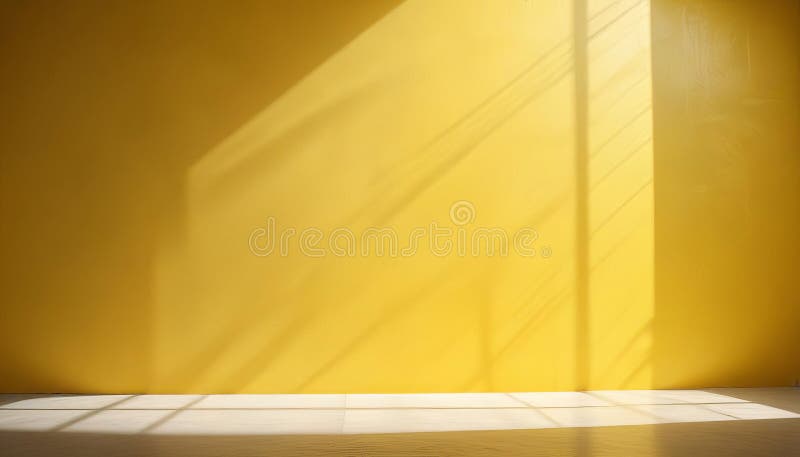 Yellow Concrete Background with Light from the Window Stock ...