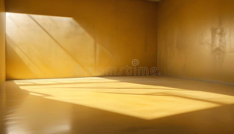 Yellow Concrete Background with Light from the Window Stock ...