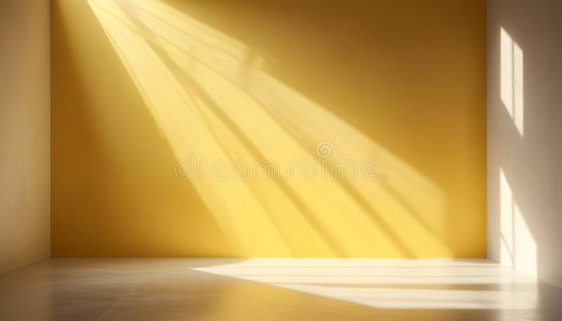 Yellow Concrete Background with Light from the Window Stock ...