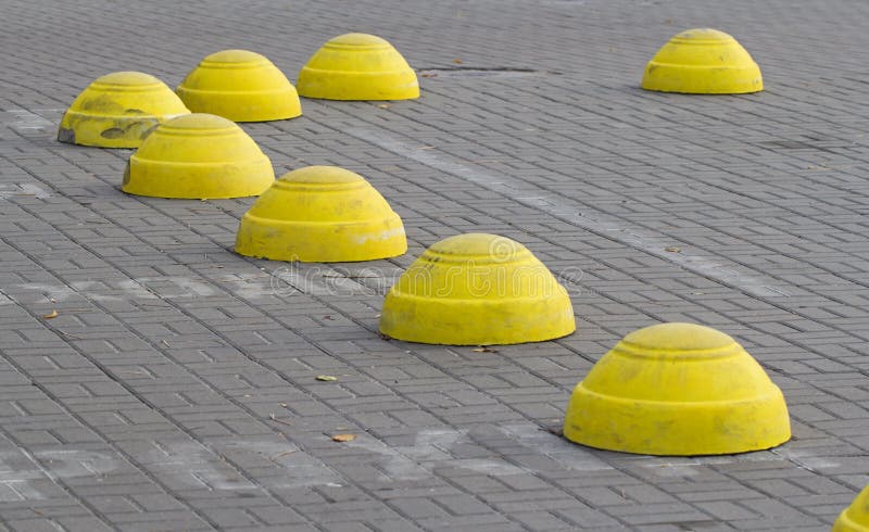 Yellow Concrete Road Barriers Parking Area Stock Photos - Free ...