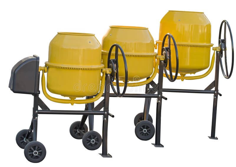 Yellow Concrete Mixers stock photo. Image of object - 103194126