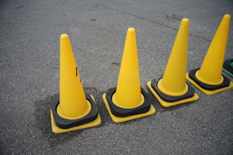 Yellow cone stock image. Image of sign, caution, accident - 84503607
