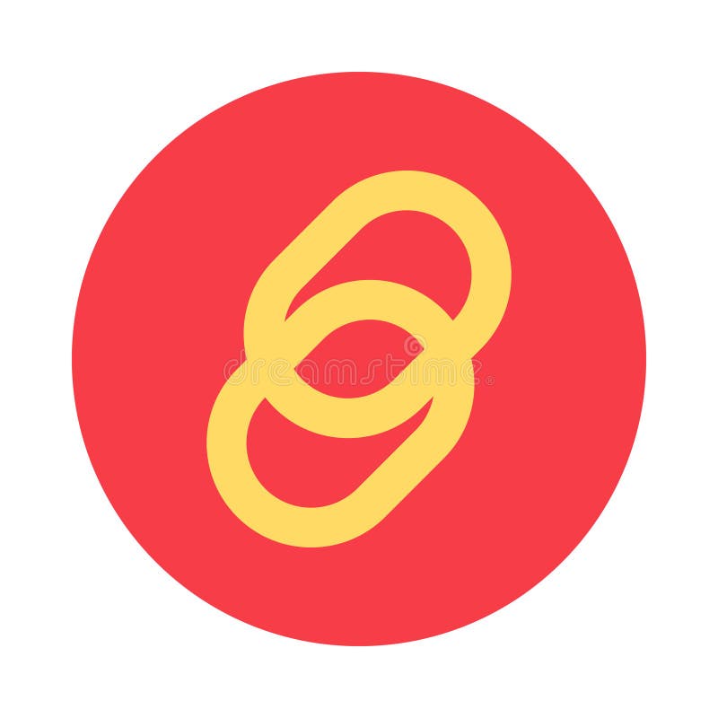Yellow Connected Chain Elements on Red Icon Stock Vector - Illustration ...