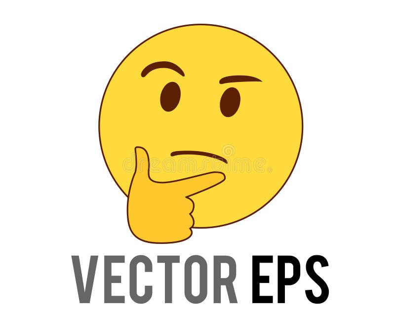 Yellow Considering Face with Right Hand Flat Icon Stock Vector ...