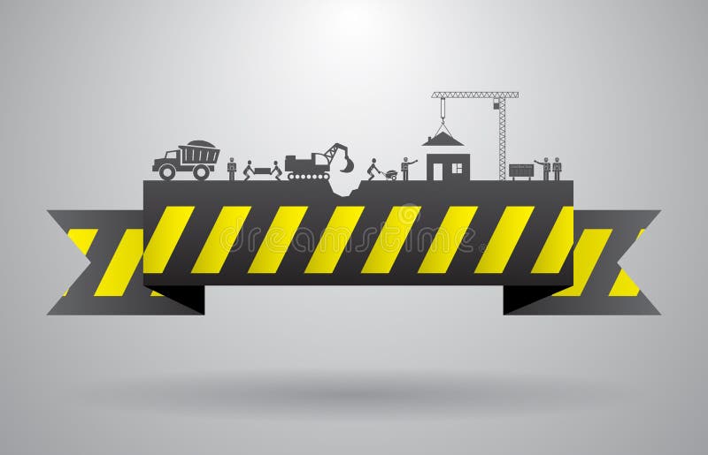 Yellow Construction Banner for Infographics Title Stock Vector ...