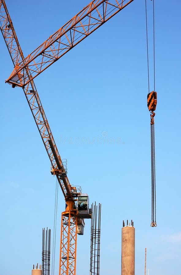 Yellow construction crane stock image. Image of equipment - 12281121