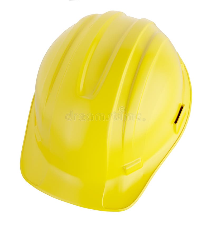 New Yellow Construction Hard Hat Isolated on a White Background Stock ...