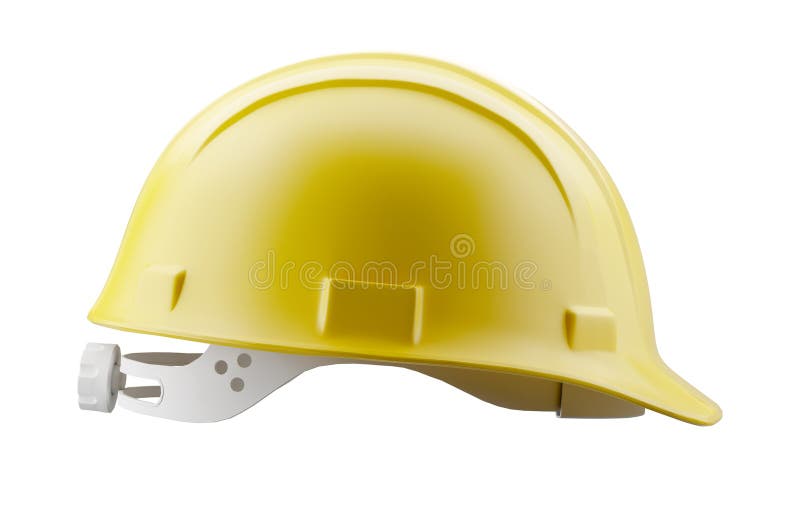 New Yellow Construction Hard Hat Isolated on a White Background Stock ...