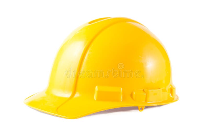 Yellow Construction Hat Isolated on White Stock Photo - Image of build ...