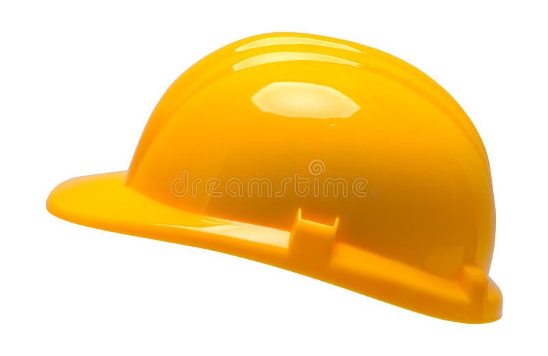 Yellow Construction Hat Side View Cut Out on White Stock Photo - Image ...