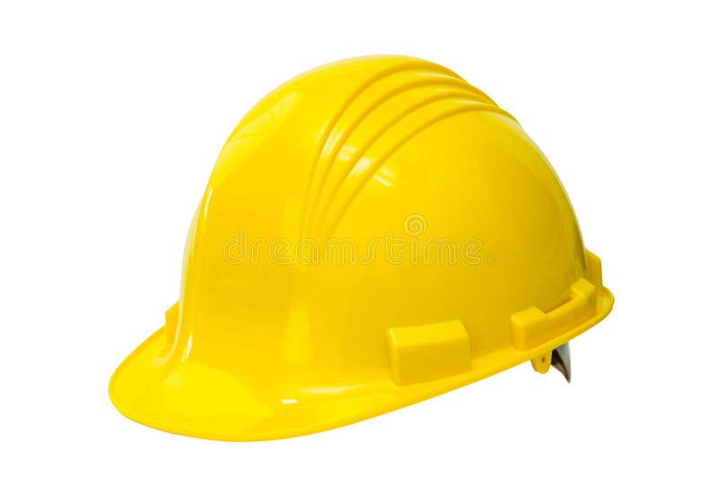 Yellow Construction Helmet Isolated on White Background Stock Photo ...