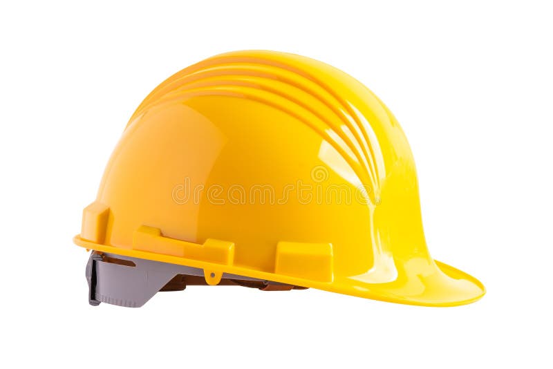 Yellow Construction Helmet Isolated on White Background with Clipping ...