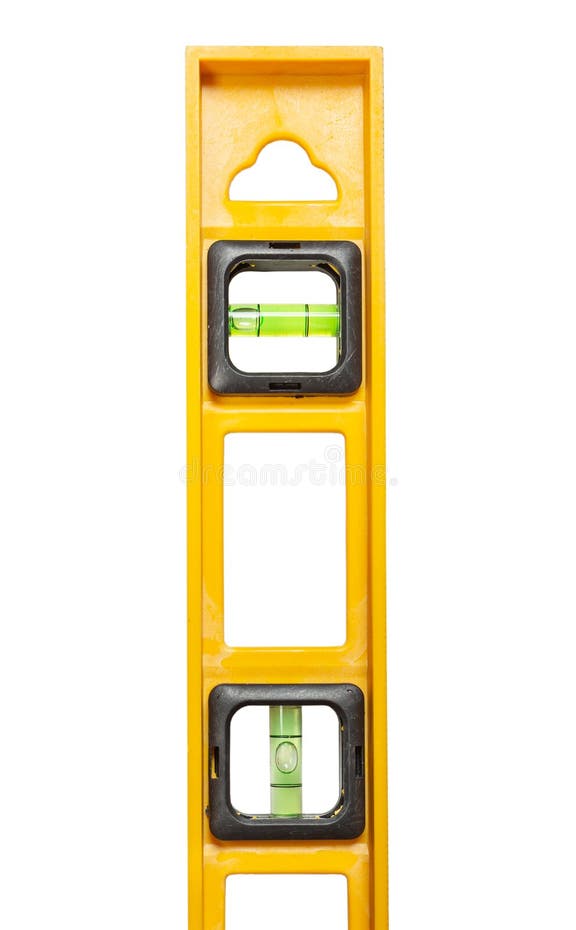 Yellow Construction Level Close Up View Isolated Stock Image - Image of ...