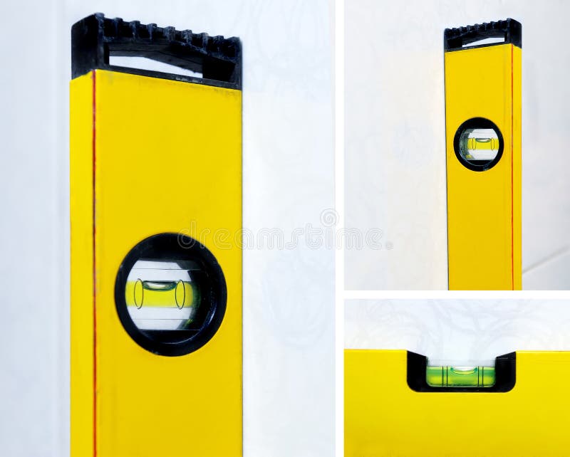 Yellow construction level stock image. Image of bubble - 49693149