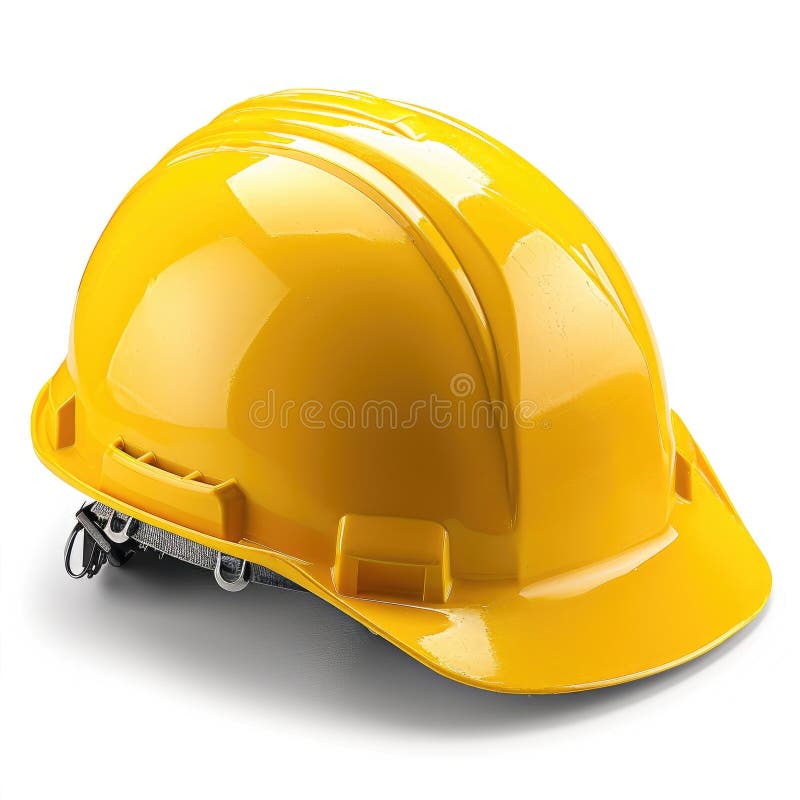 Yellow Construction Worker Helmet Isolated on White Background for ...