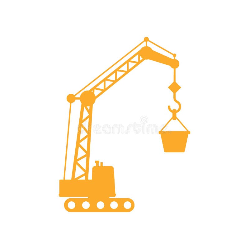 Yellow Constructions Crane stock vector. Illustration of engineering ...
