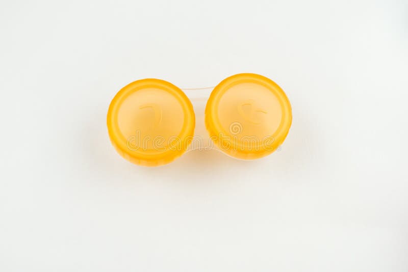 Yellow Contact lens case stock photo. Image of eyesight - 35906720