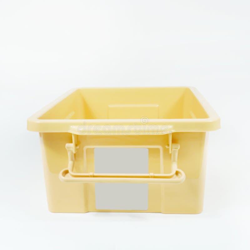 Yellow Container Box with White Lid Stock Image - Image of yellow ...