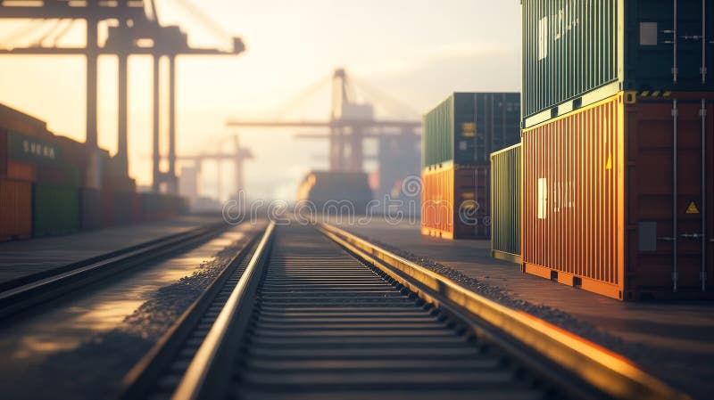 A Yellow Container on a Train Track, with a Backdrop of a Cloudy Sky ...