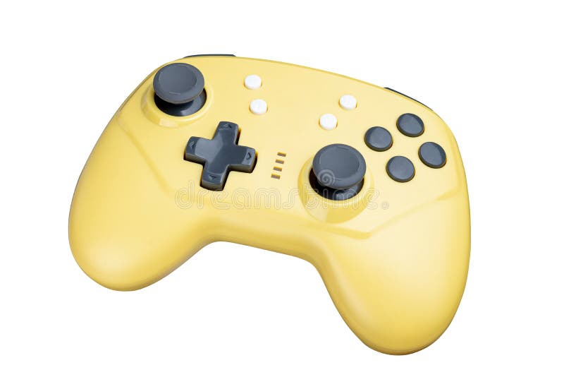 Yellow Controller for a Video Game Isolated on a White Background. Full ...