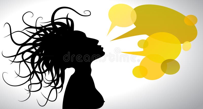 Yellow conversation boxes stock illustration. Illustration of custom ...