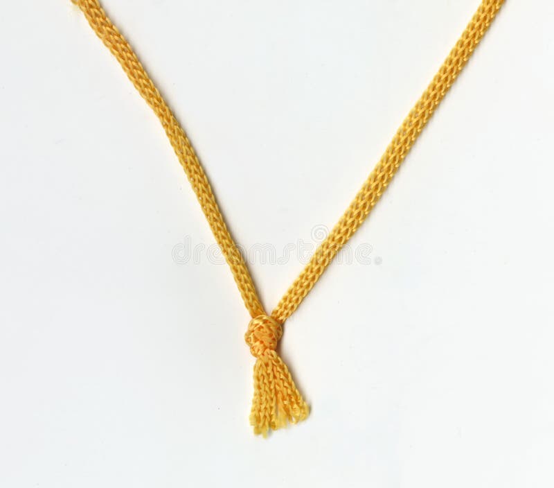 Yellow cord with a knot stock image. Image of difficult - 62930875