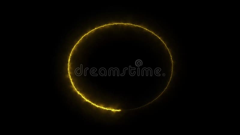 Yellow Core Neon Light Glow Circle Frame. Stock Video - Video of energy ...