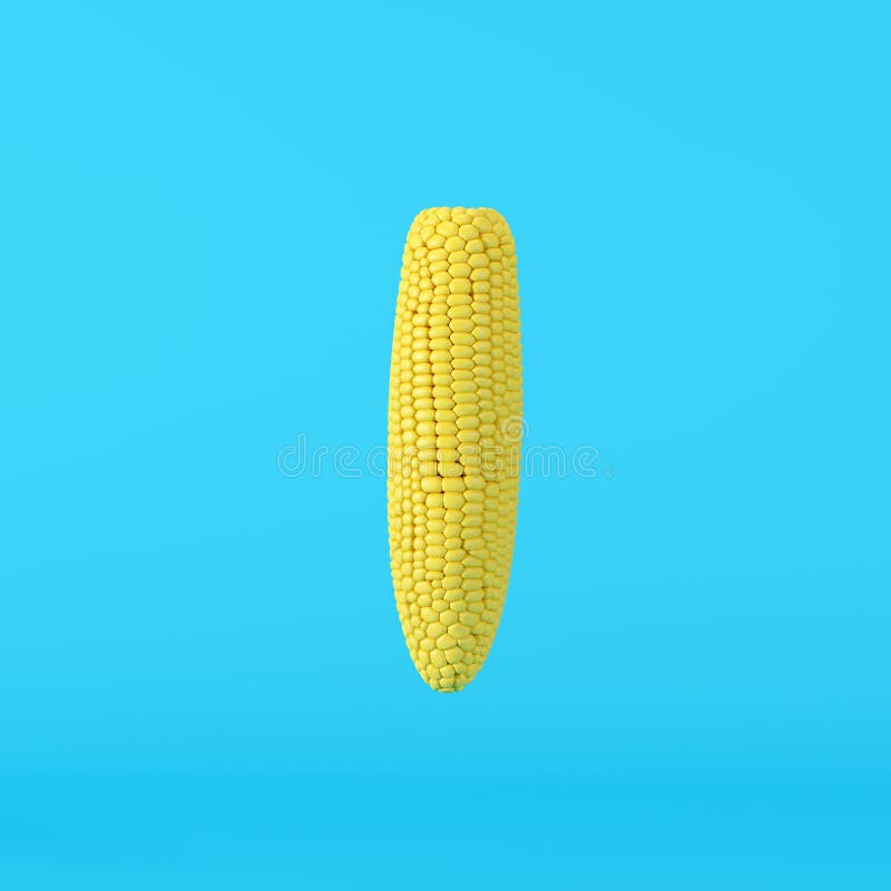 Yellow Corn on Blue Background Stock Illustration - Illustration of ...