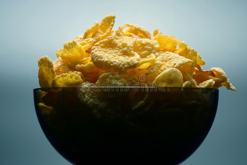 Yellow Corn Flakes in a Bowl. Raw Flour Food Stock Photo - Image of ...