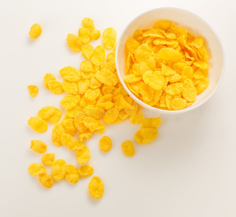 Yellow corn flakes stock image. Image of plate, diet - 65782099