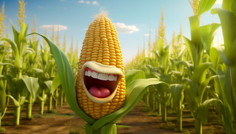 Cartoon character of corn stock illustration. Illustration of kids ...