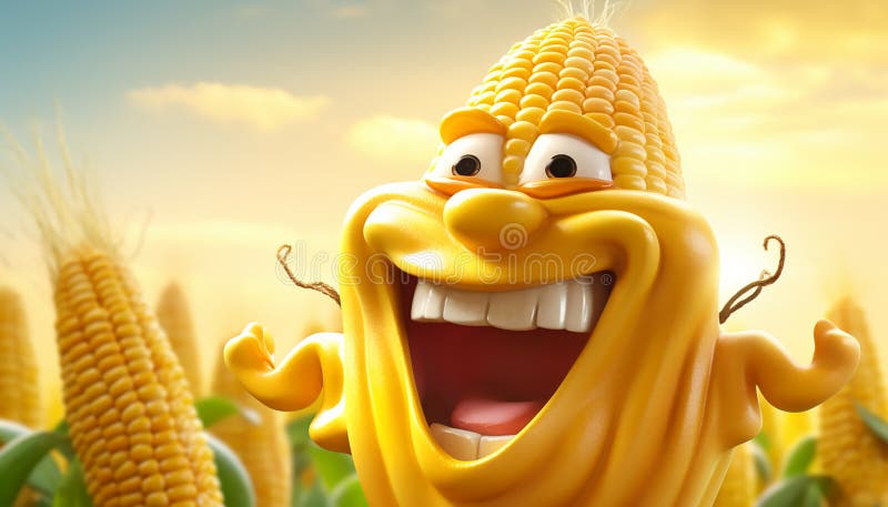Cartoon character of corn stock illustration. Illustration of concept ...