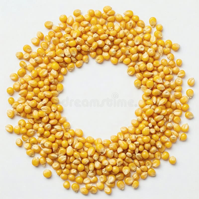 Corn Seeds on a White Background. Top View, Flat Lay. Stock ...