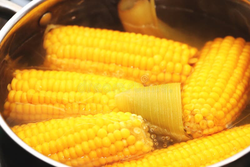 Yellow Corn Stew in a Saucepan. Flavored Dinner Stock Photo - Image of ...
