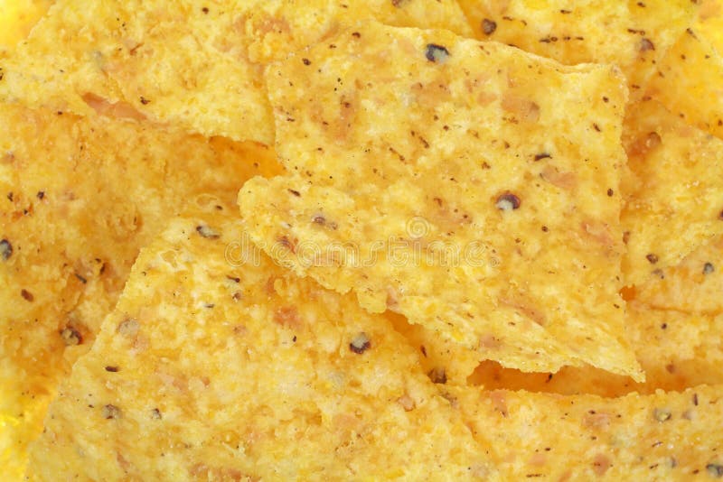 Yellow Corn Tortilla Chips Up Close Stock Image - Image of chips ...