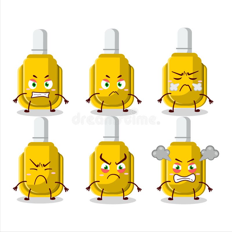 Yellow Correction Pen Cartoon Character with Various Angry Expressions ...
