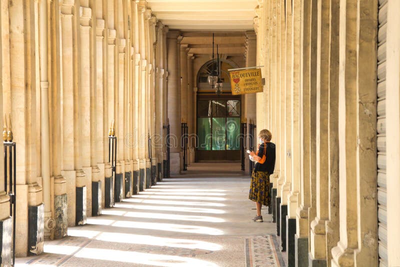 Yellow Corridor in the City Stock Photo - Image of pillars, interior ...