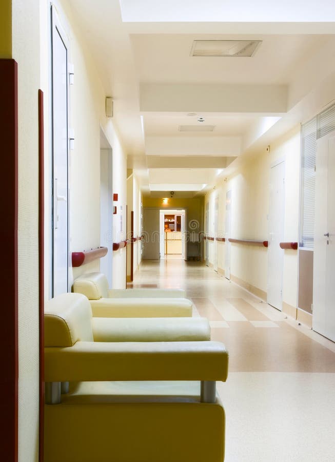 Yellow Corridor in Hospital Stock Photo - Image of floor, health: 4413626
