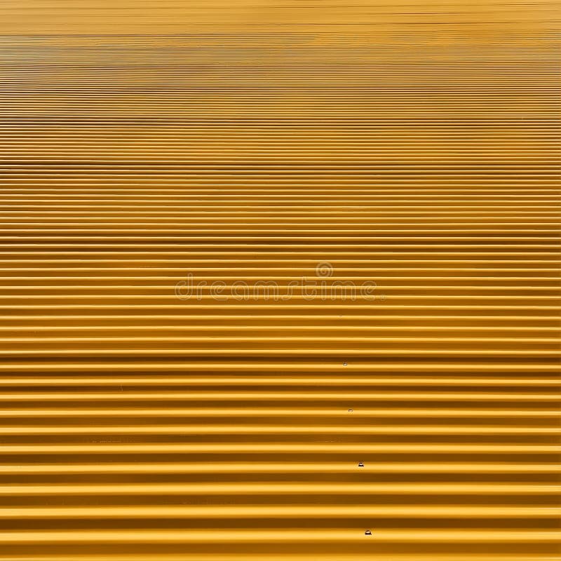 Yellow Corrugated Metal Surface Receding into Perspective Stock Photo ...