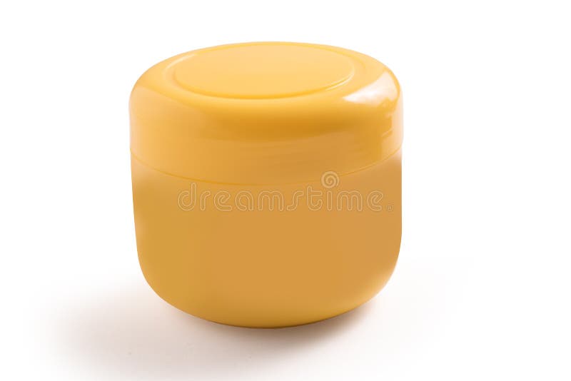 Yellow Cosmetic Container for Cream, Powder or Gel. Stock Image - Image ...